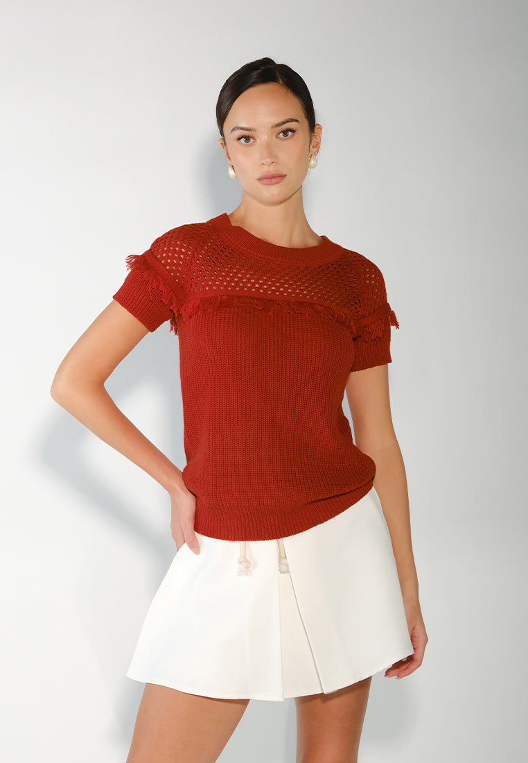 Sari- Sari Luway Short Sleeve Top (Rust) – Plains & Prints