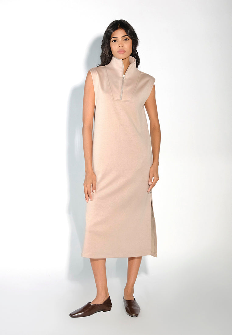 Raf Dill Sleeveless Dress (Beige) – Plains & Prints