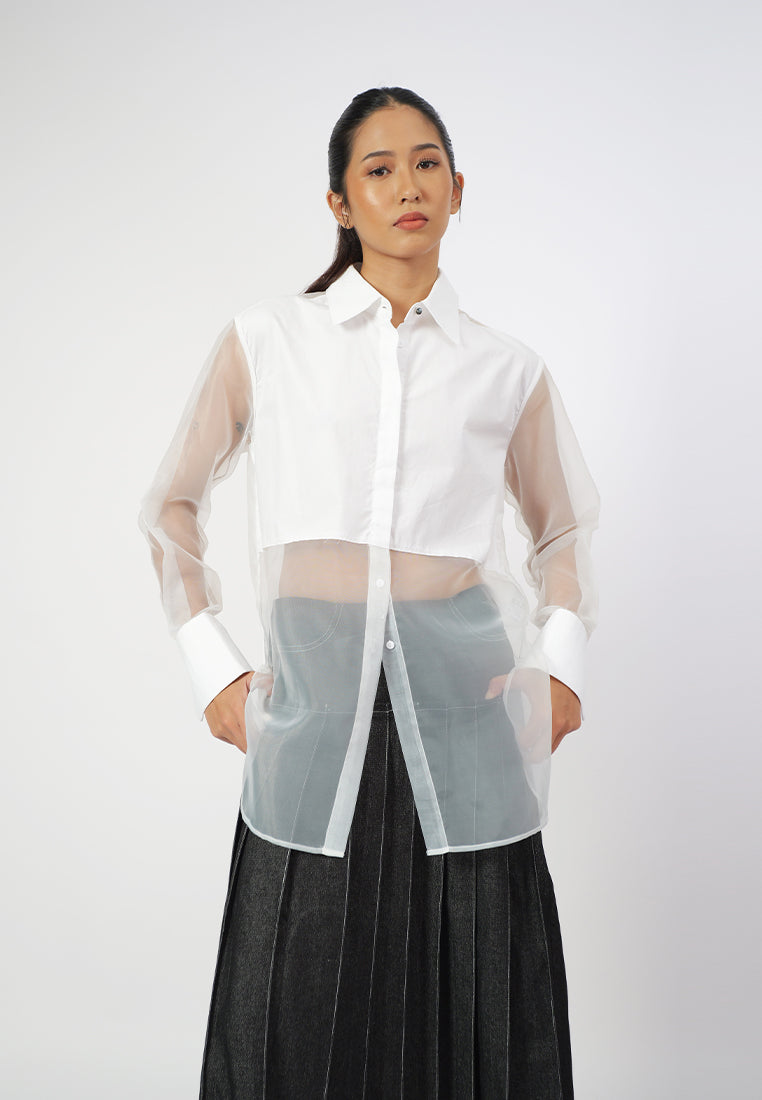 Raf Ging Long Sleeve Top (Off white) – Plains & Prints
