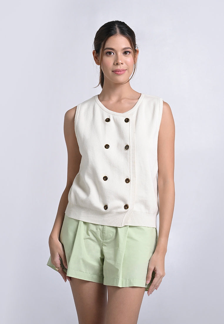 Archetype Travel Hardy Sleeveless Vest Top (Beige) – Plains & Prints