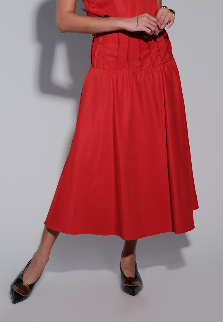 Holiday 2025 Irisha Skirt (Red) – Plains & Prints